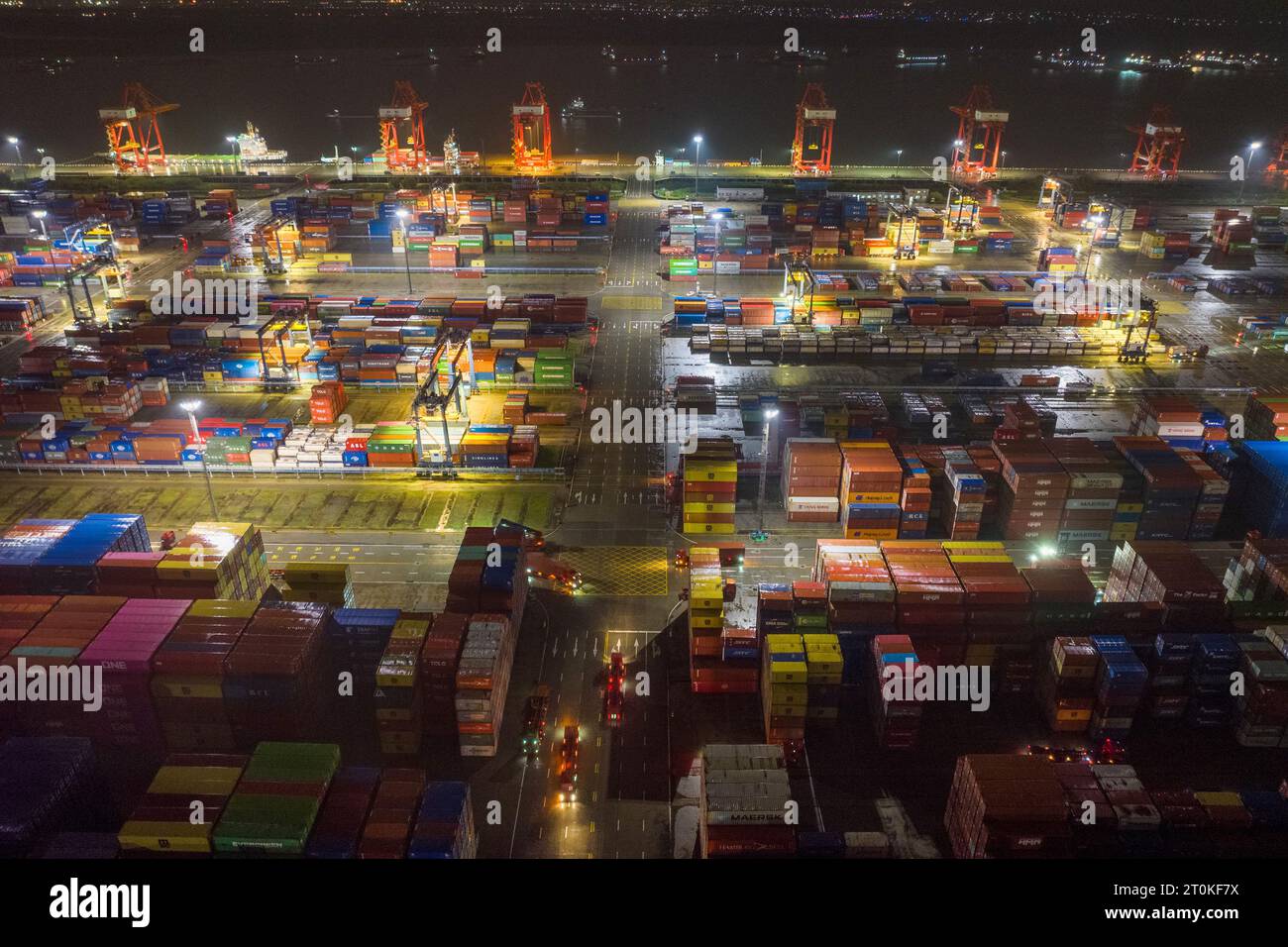 NANJING, CHINA - OCTOBER 7, 2023 - A general view shows the Port of ...