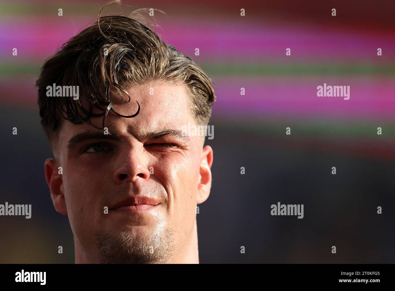 Cardiff, UK. 07th Oct, 2023. Ollie Tanner of Cardiff City winks at ...