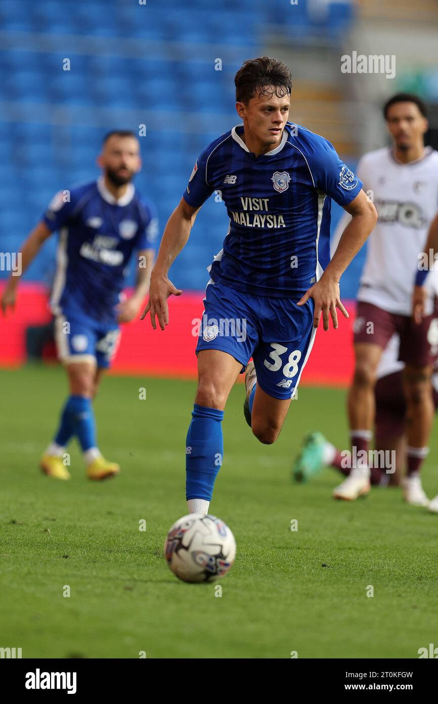 Cardiff, UK. 07th Oct, 2023. Perry NG of Cardiff City in action. EFL ...