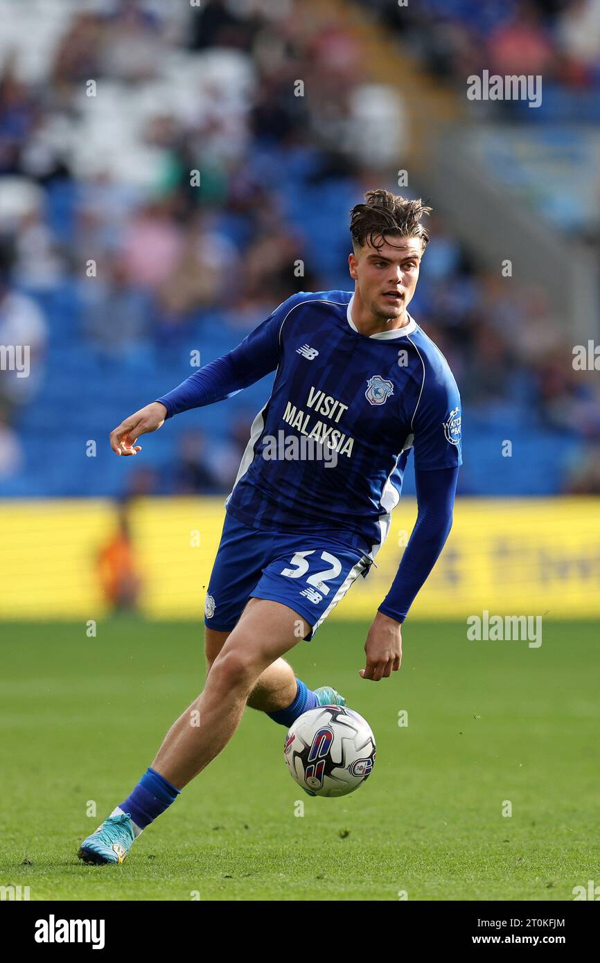 Cardiff, UK. 07th Oct, 2023. Ollie Tanner of Cardiff City in action ...