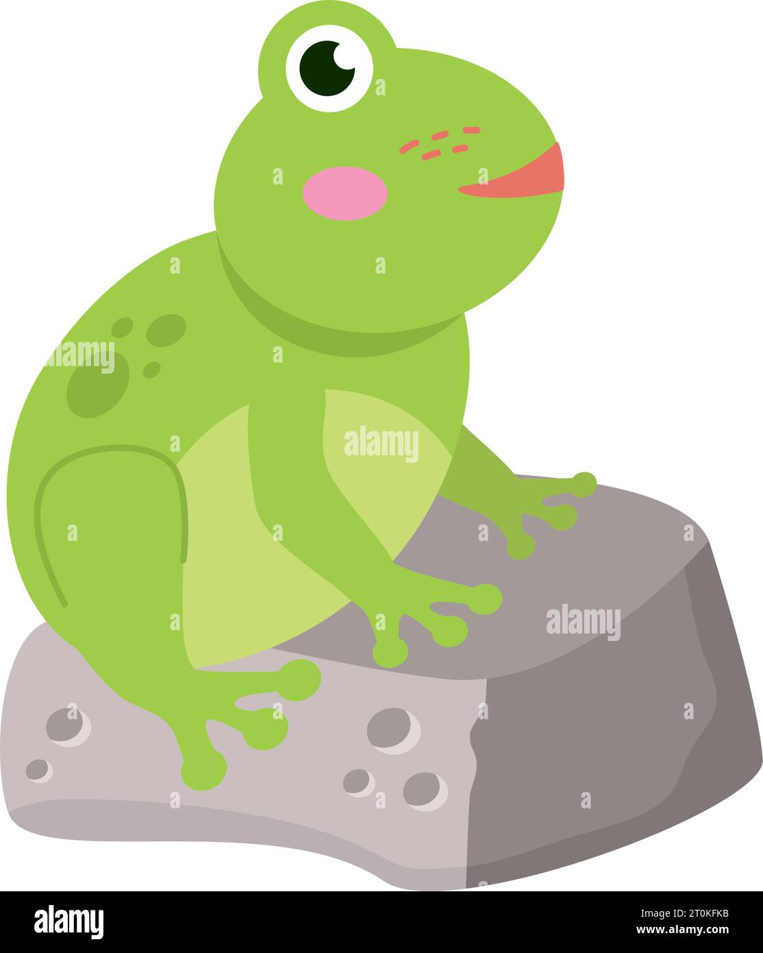frog on a stone vector isolated Stock Vector Image & Art - Alamy