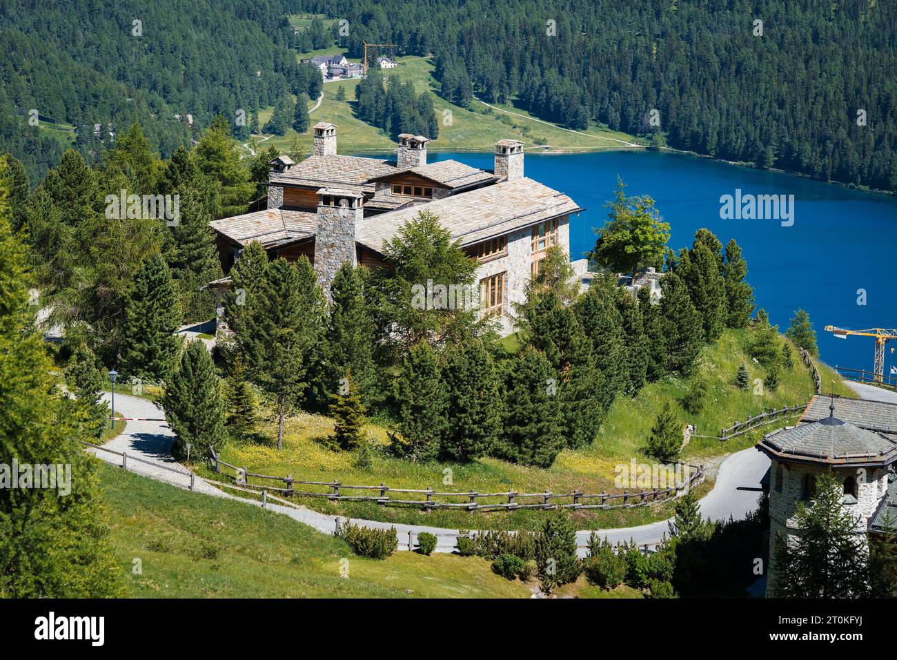 Switzerland, St.Moritz - June 6, 2023: city landscape with buildings ...
