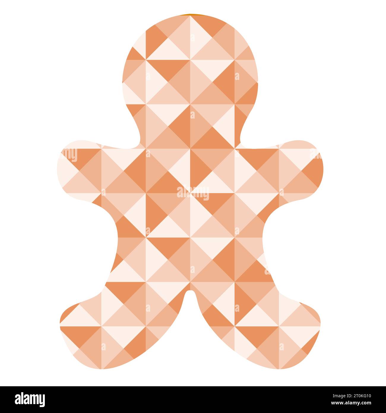 Gingerbread man cookie silhouette with geometric triangle pattern ...