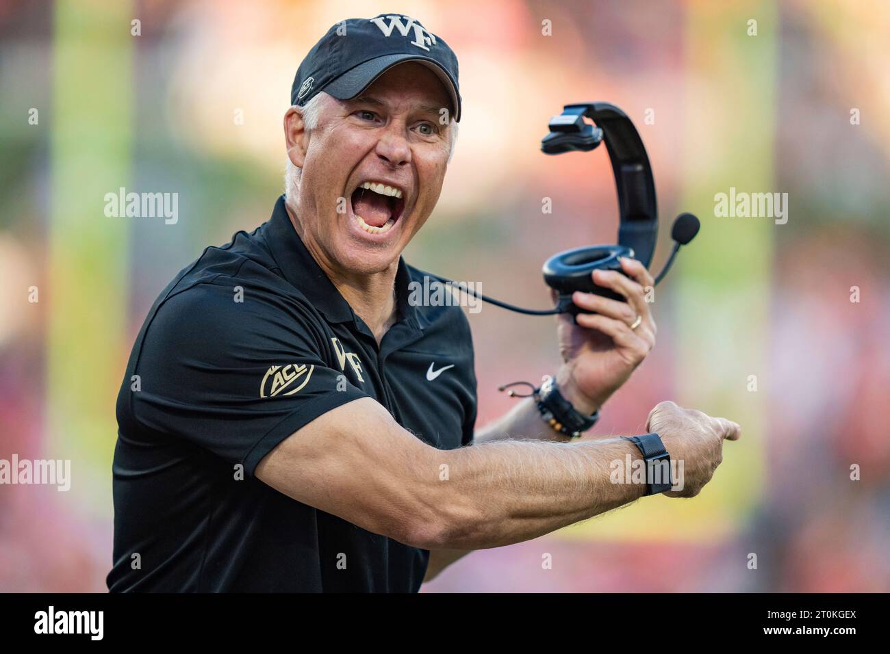 Wake Forest head coach Dave Clawson reacts during the second half of an ...