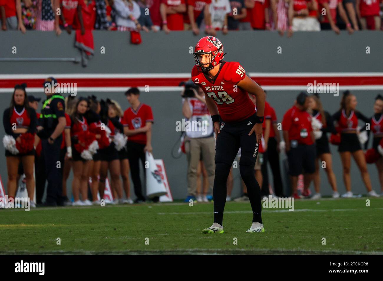 RALEIGH, NC - OCTOBER 07: North Carolina State Wolfpack punter Caden ...