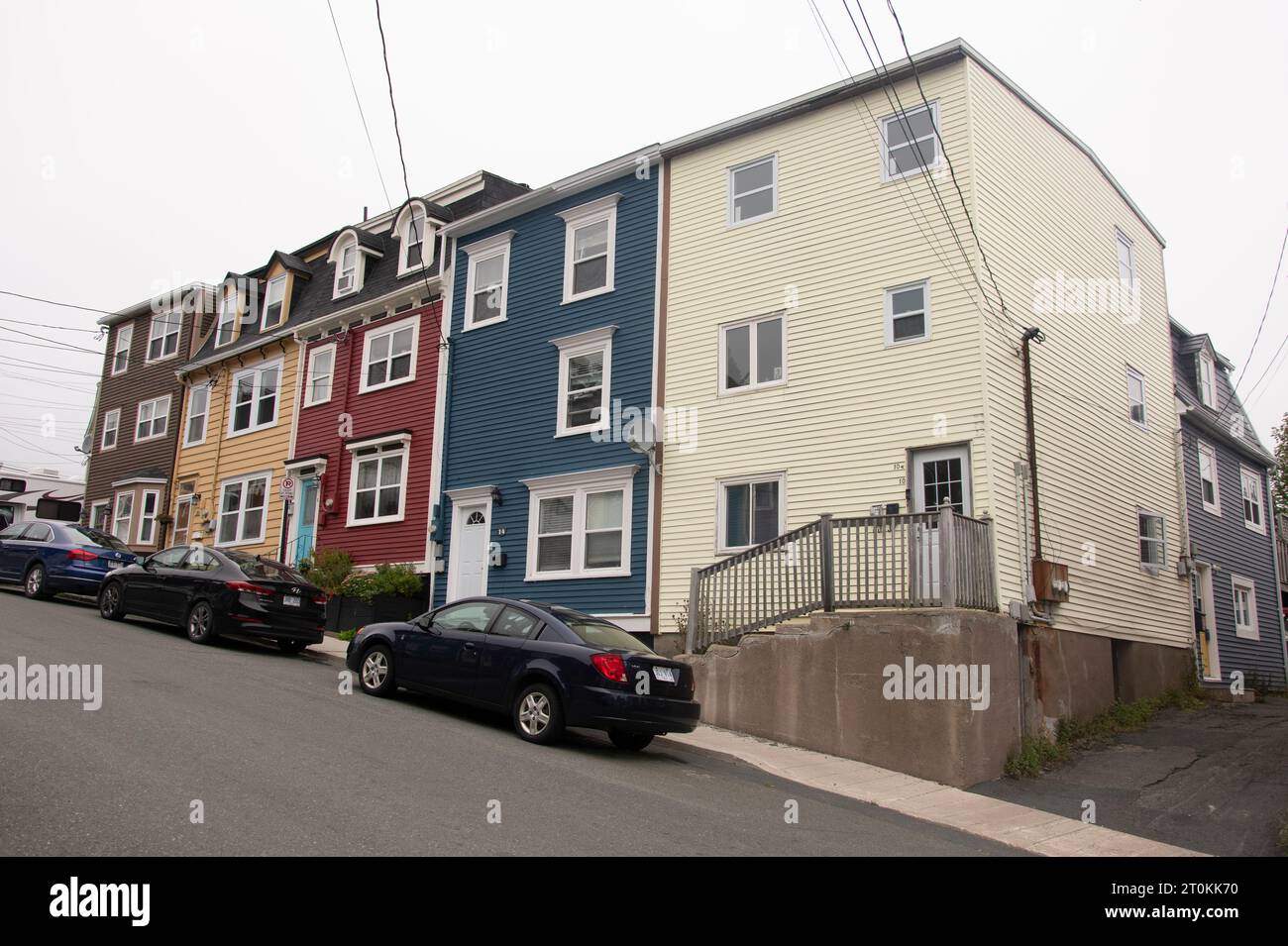 Colorful jellybean row houses in downtown St. John's, Newfoundland ...
