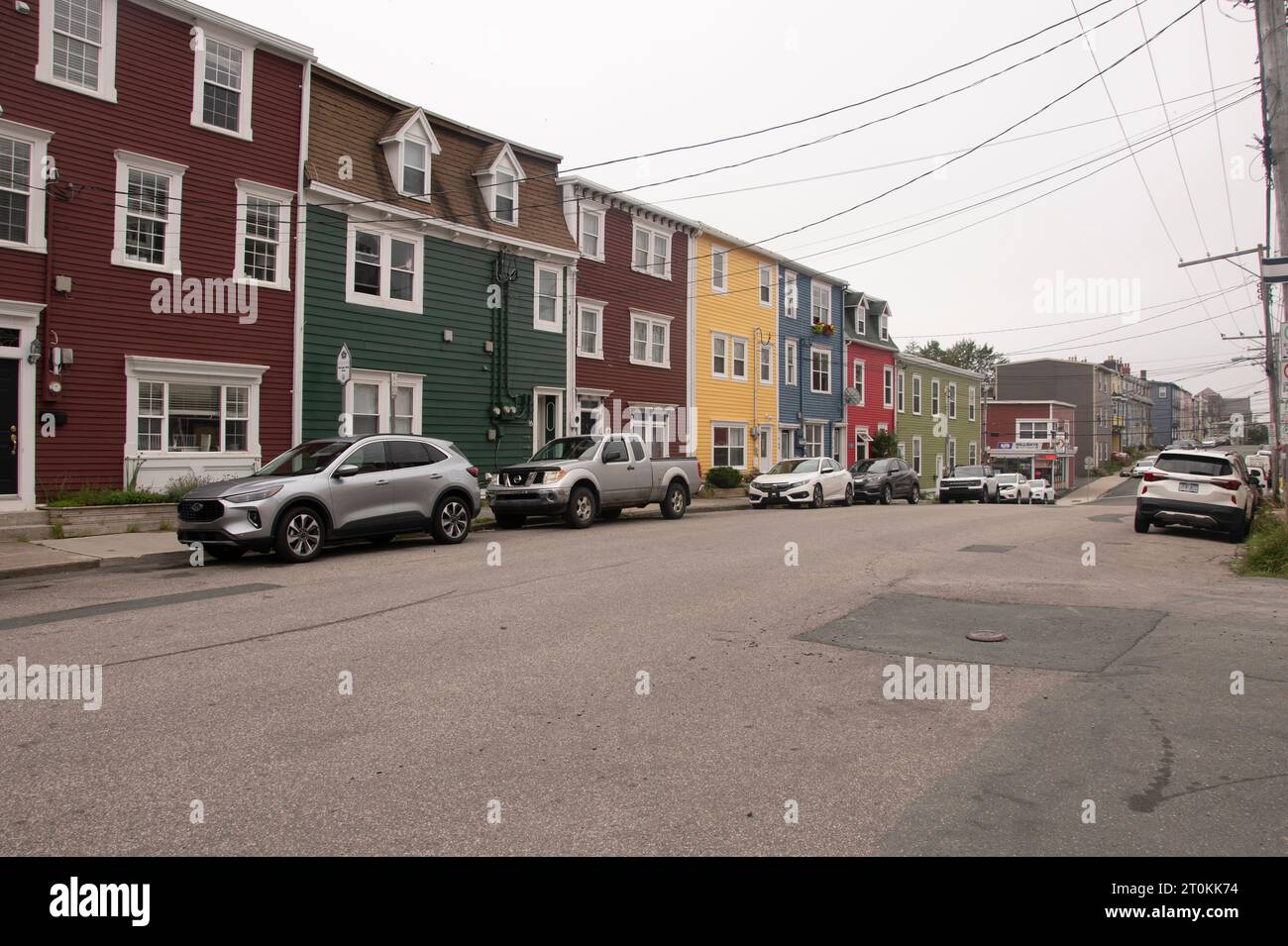 Colorful jellybean row houses in downtown St. John's, Newfoundland ...