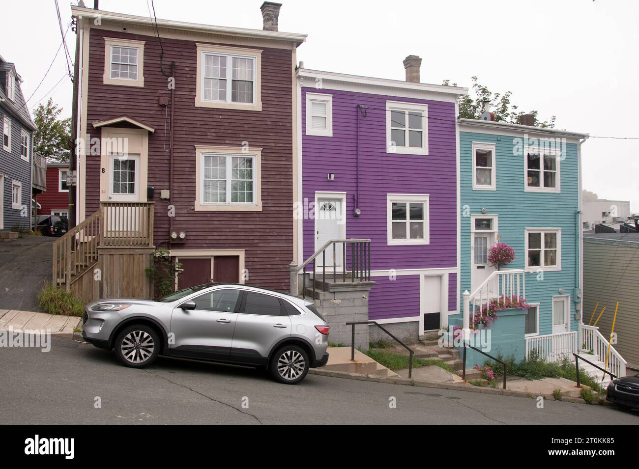 Colorful jellybean row houses in downtown St. John's, Newfoundland ...