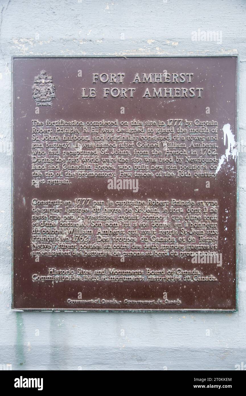 Fort Amherst plaque in St. John's, Newfoundland & Labrador, Canada ...