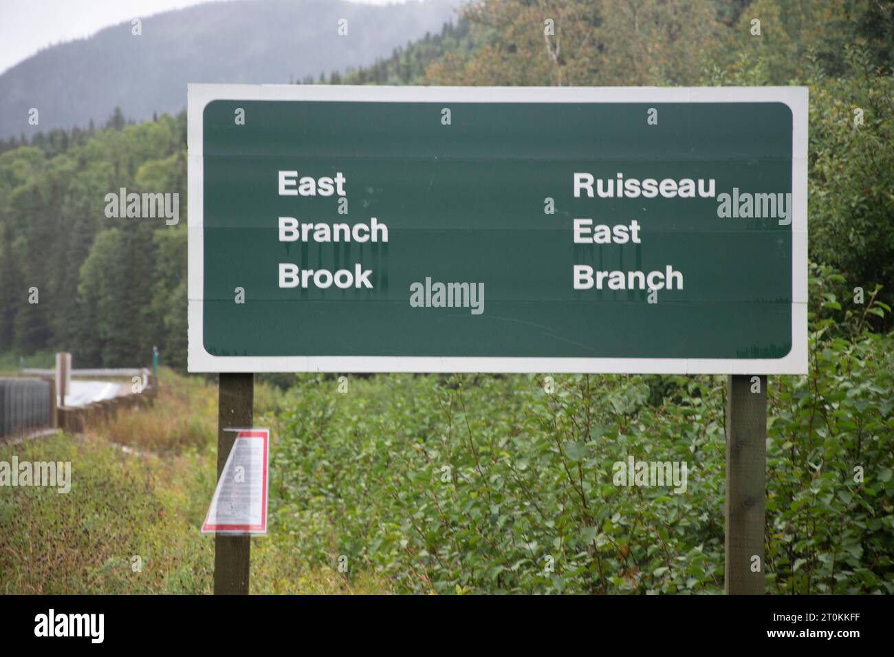 East Branch Brook sign at Gros Morne National Park in Deer Lake ...