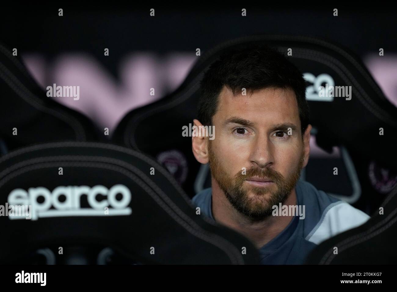 Inter Miami forward Lionel Messi sits on the bench as a potential ...