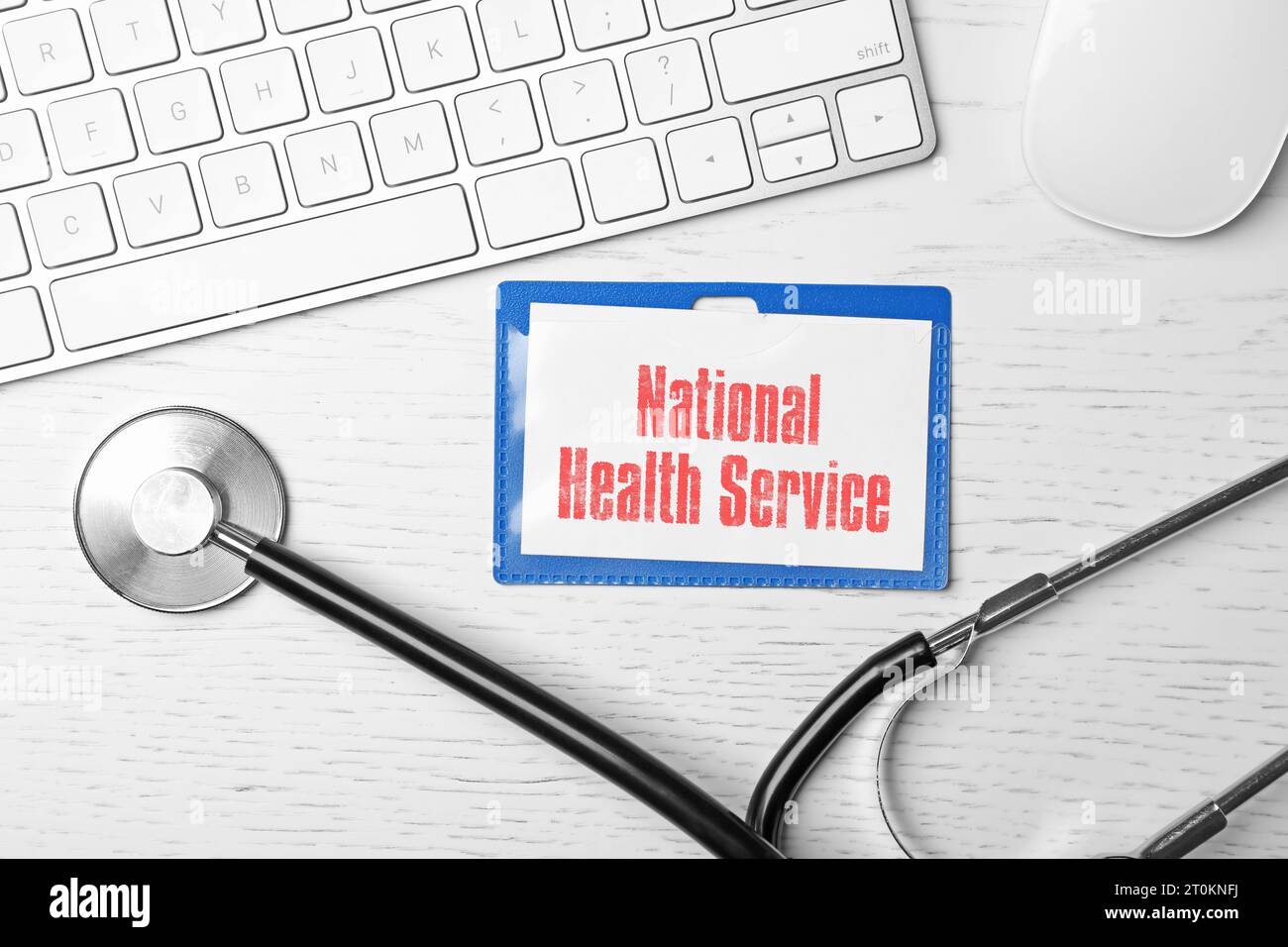 National health service (NHS). Badge with text, stethoscope and ...
