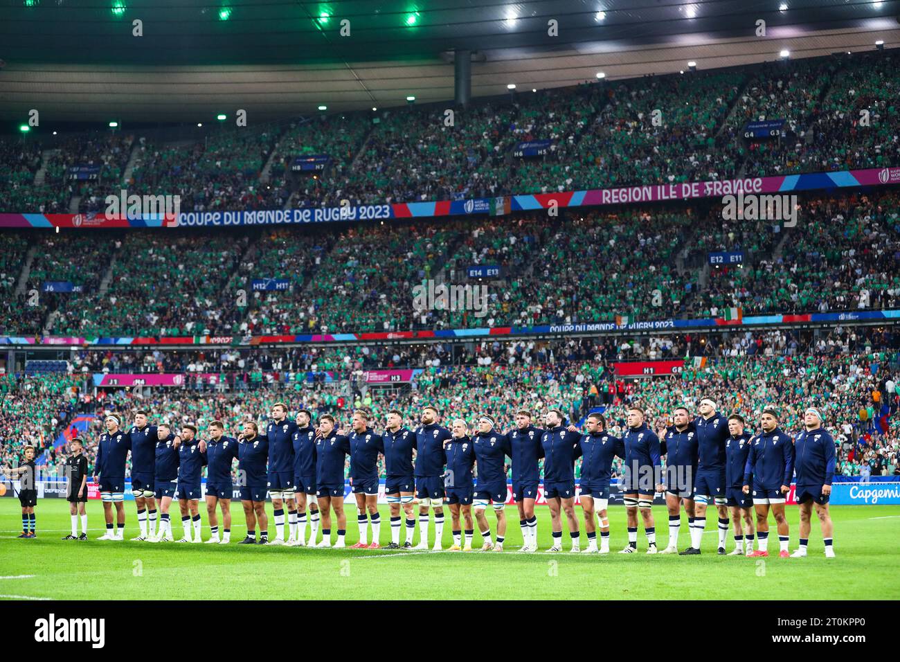 Team of Scotland during the national anthem prior the Rugby World Cup ...