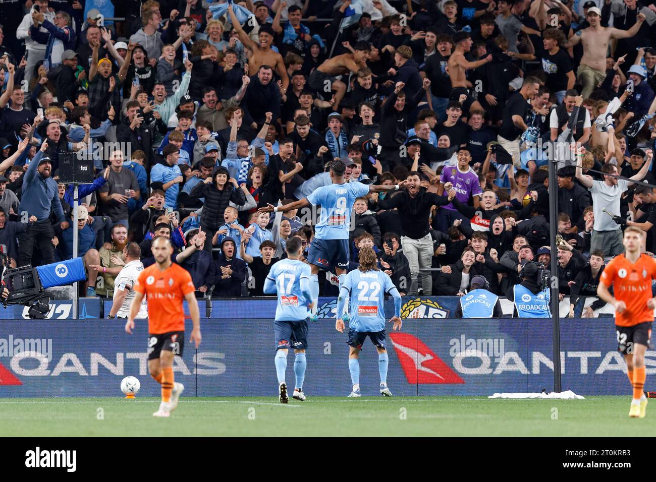 Sydney, Australia. 07th Oct, 2023. Fabio Gomes of Sydney FC celebrates ...
