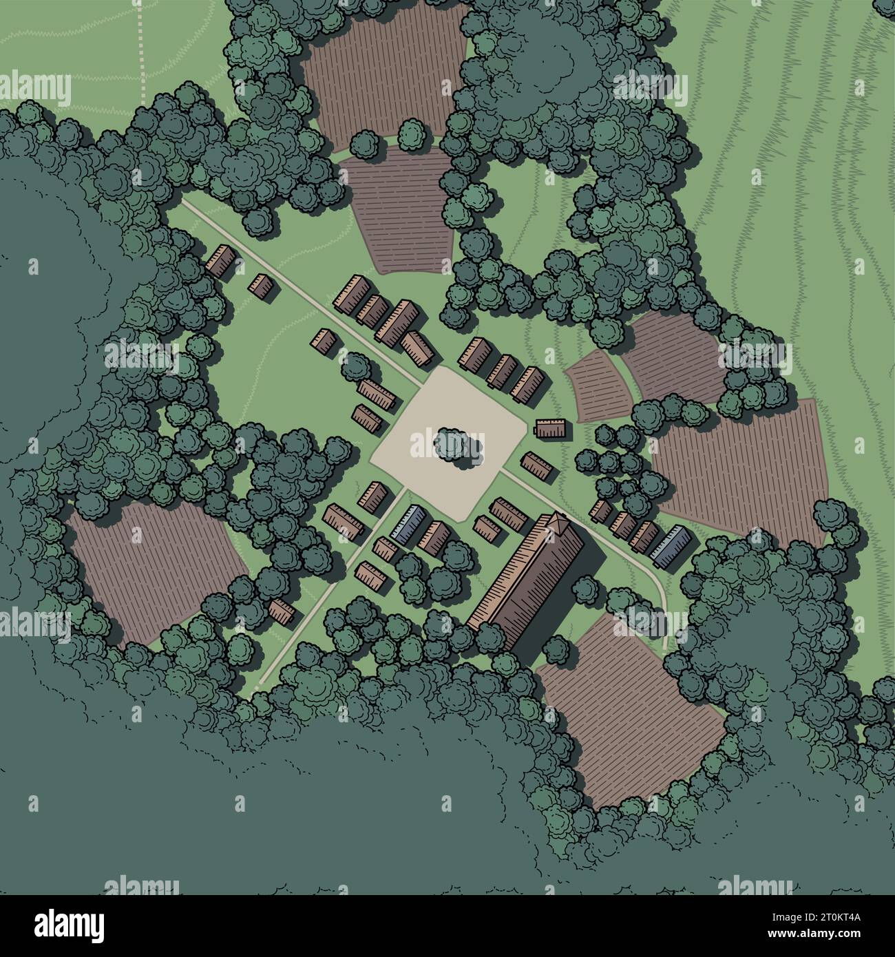 Old, fantasy village vector map Stock Vector Image & Art - Alamy