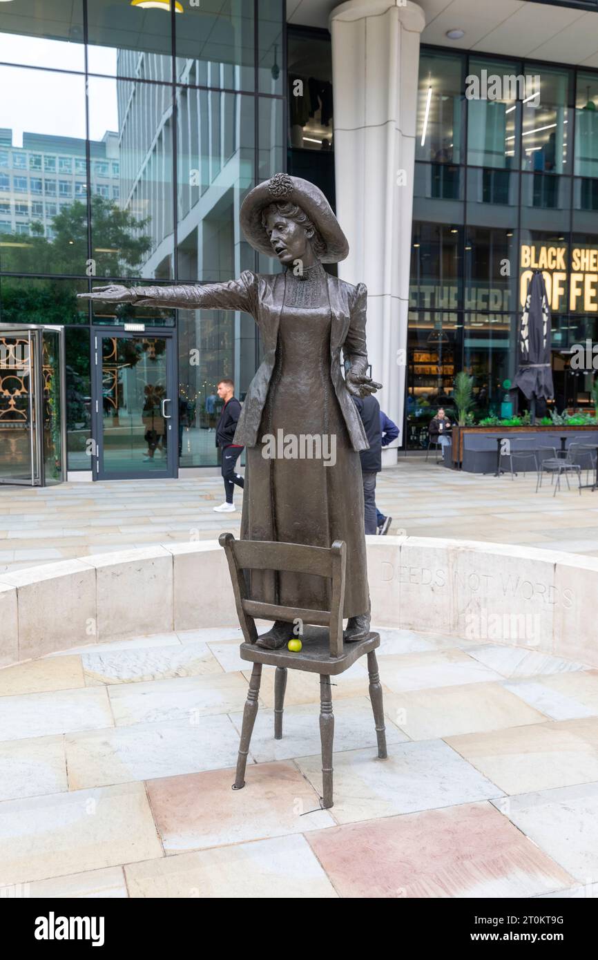 Statue of Emmeline Pankhurst in Manchester city centre, founder of ...