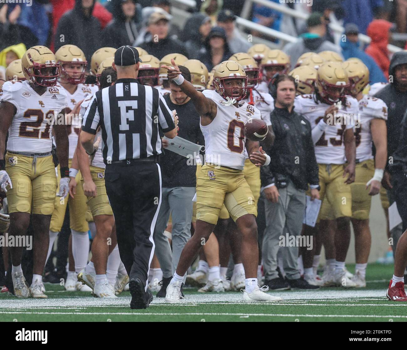 Piscataway, NJ, USA. 07th Oct, 2023. Boston College Eagles wide receiver Jaden Williams (0 ...