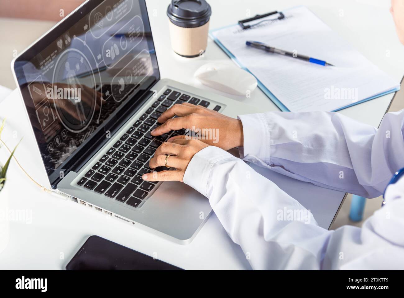 Gp nurse computer typing hi-res stock photography and images - Alamy