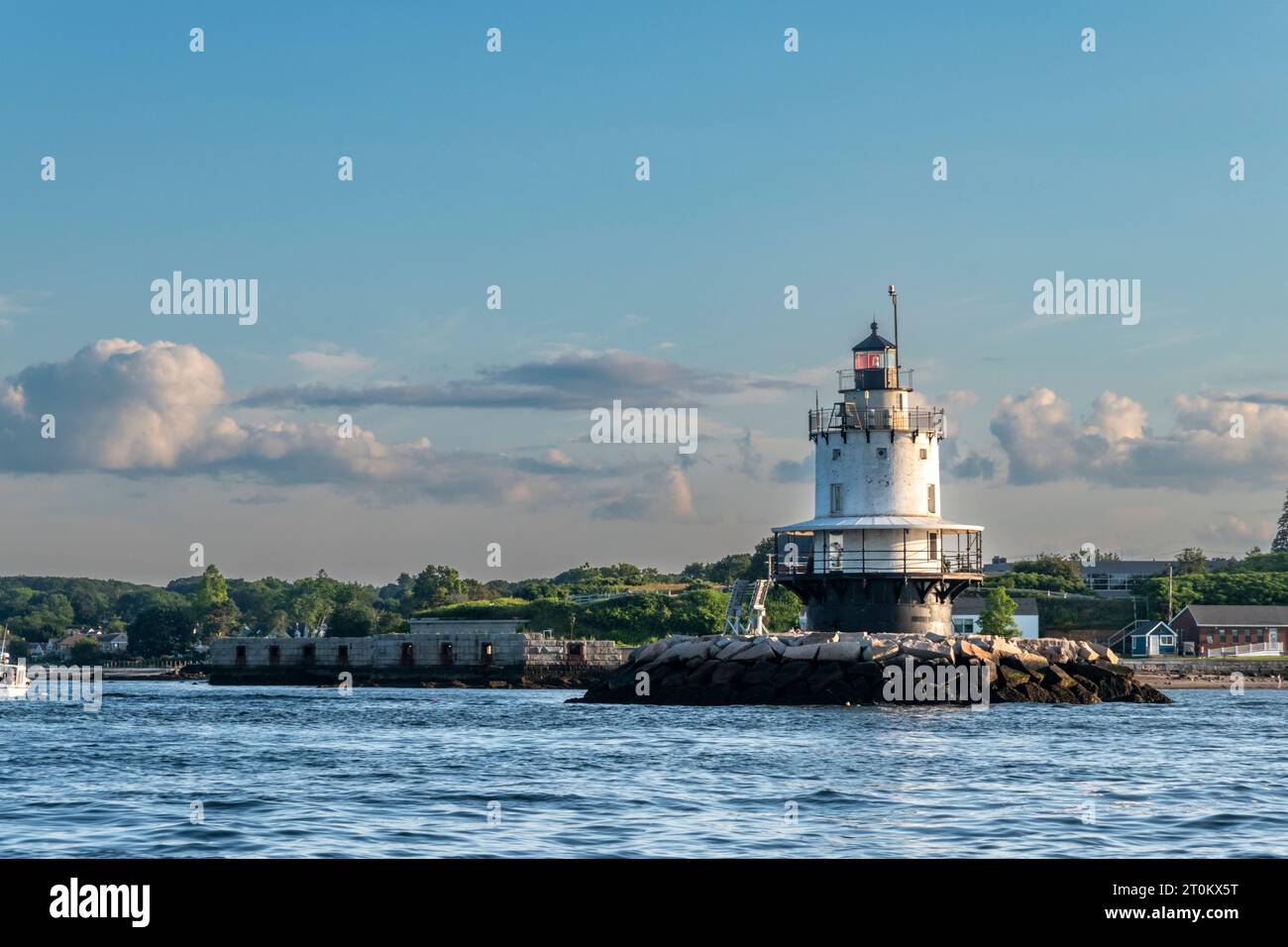 View of the Spring Pointe Ledge Light Station with fresnel lens in the ...