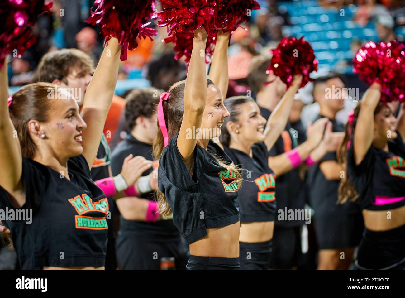 Miami, Florida, USA. 7th October 2023. Canes dance team during the ACC ...