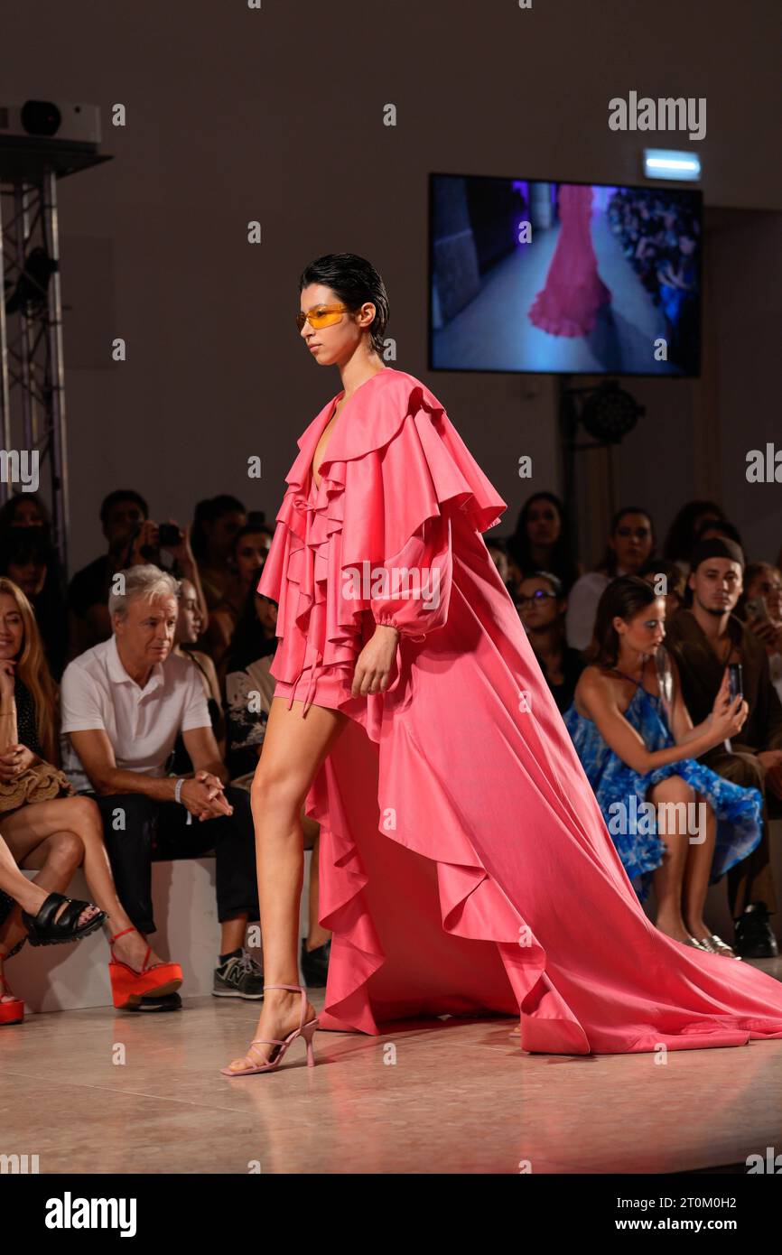 Lisbon, Portugal. 07th Oct, 2023. A model walks the runway during ...