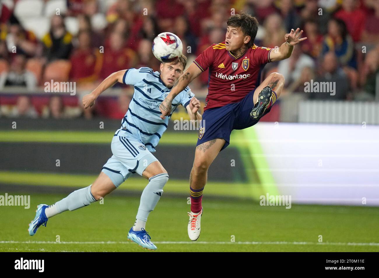 Sporting Kansas City midfielder Jake Davis, left, and and Real Salt ...