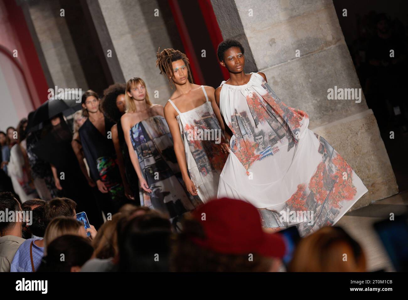 Lisbon, Portugal. 07th Oct, 2023. Models walk the runway during ...