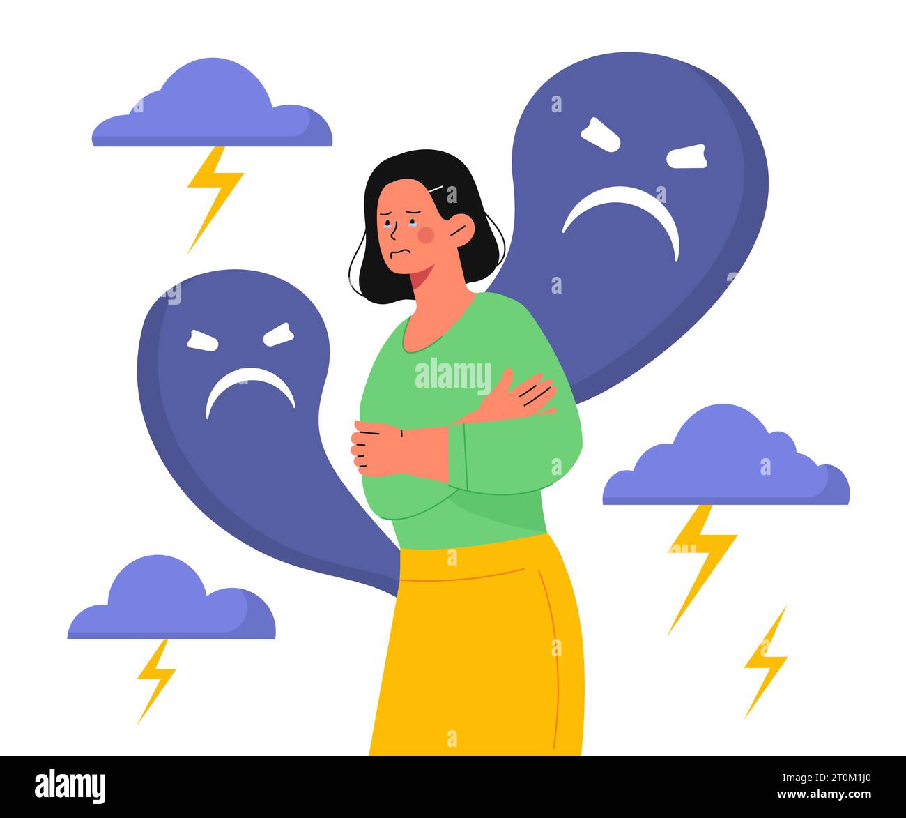 Woman with bad emotions vector concept Stock Vector Image & Art - Alamy
