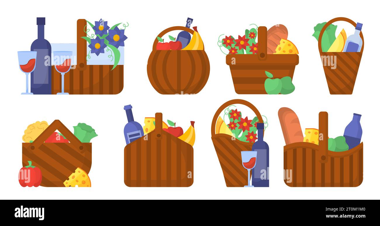 Set of baskets vector concept Stock Vector Image & Art - Alamy