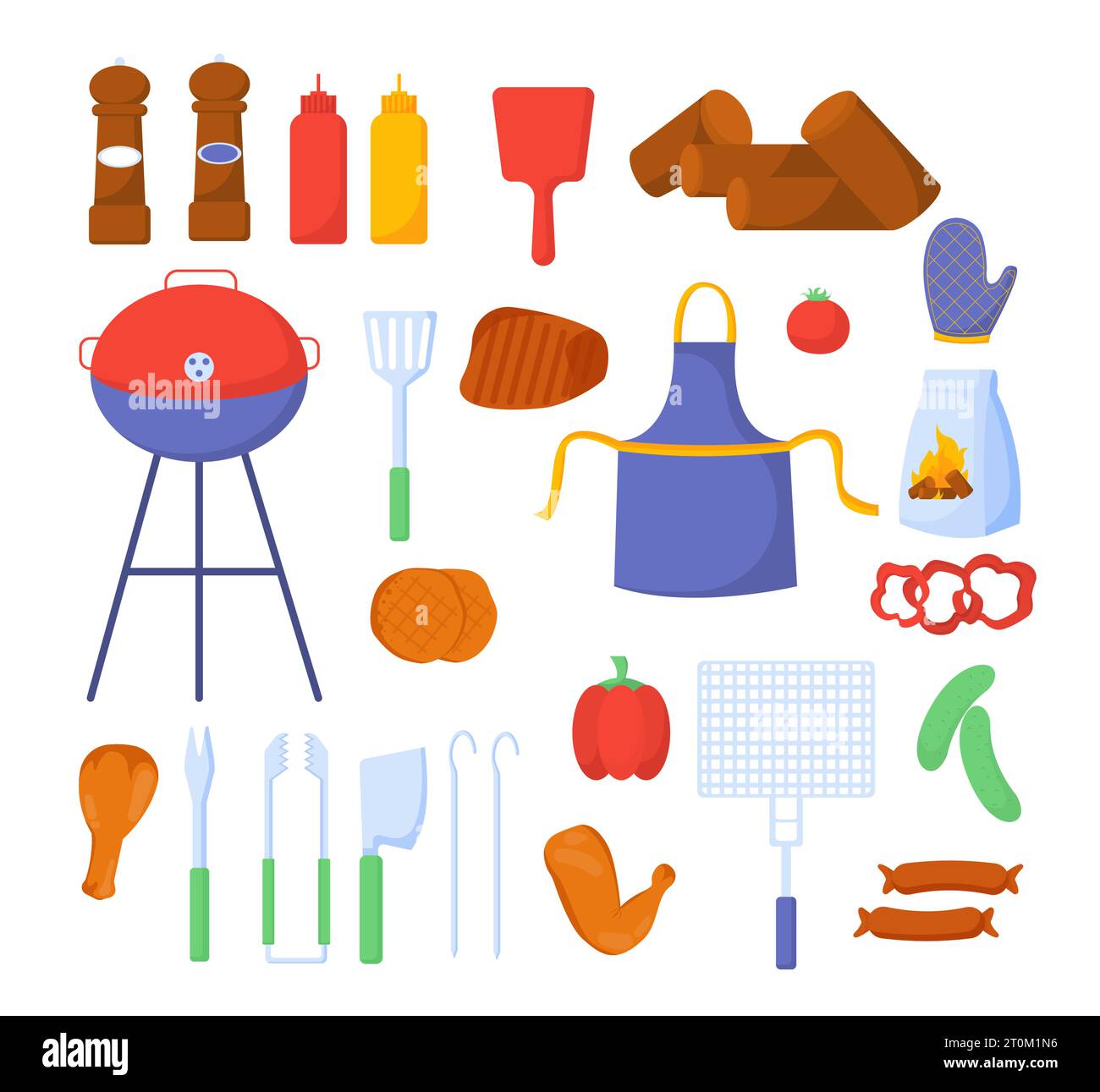 Barbecue elements vector set Stock Vector Image & Art - Alamy