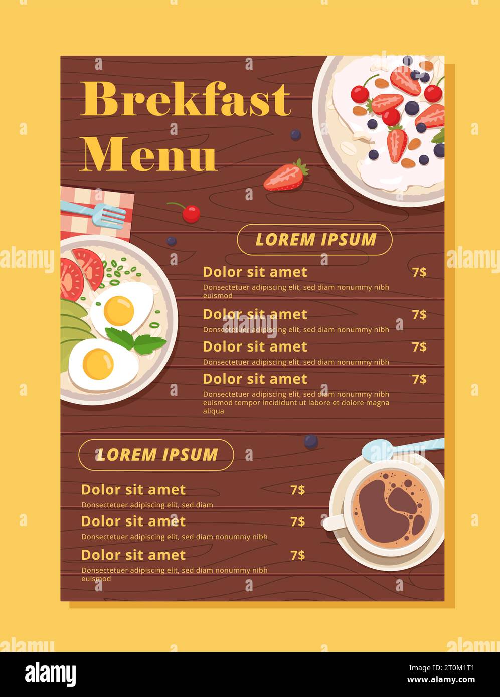 Breakfast menu vector concept Stock Vector Image & Art - Alamy