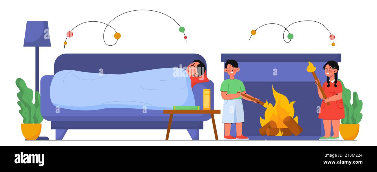 Children play with fire vector concept Stock Vector Image & Art - Alamy