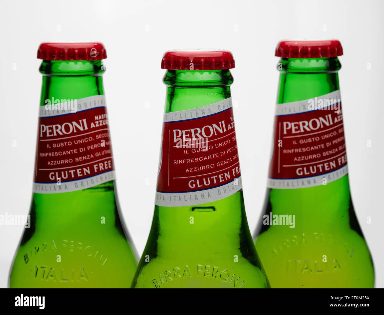 Manchester Uk 30 Sept 2023 Bottles of Peroni Italian lager gluten free ...