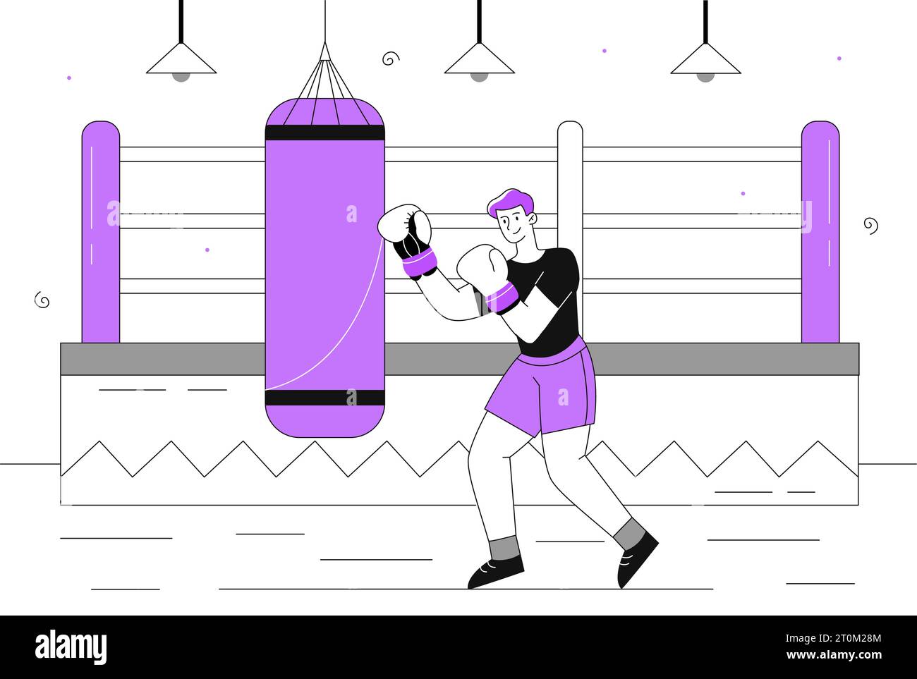 Cartoon man punching hi-res stock photography and images - Alamy