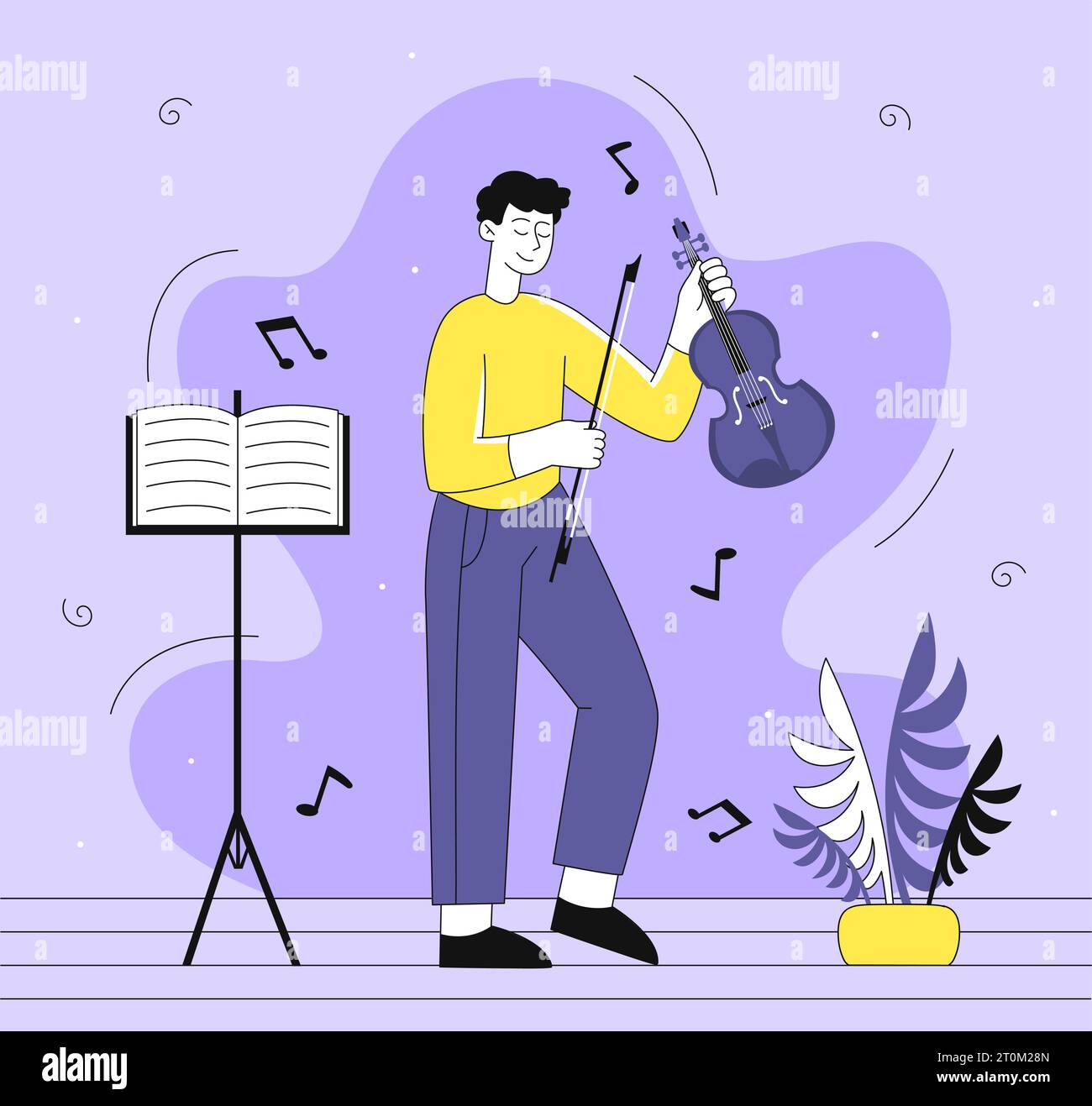 Musician violinist vector line concept Stock Vector Image & Art - Alamy