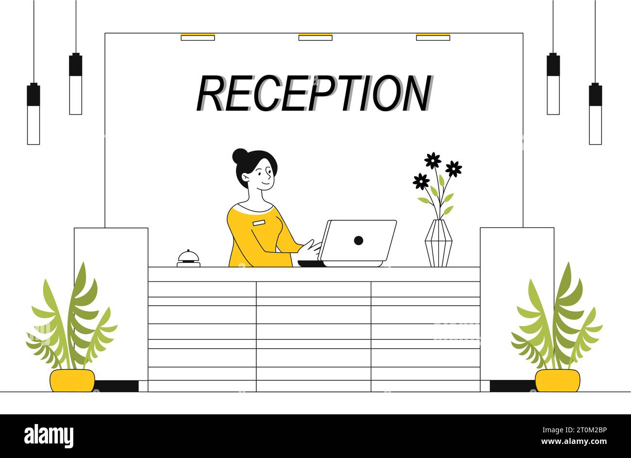 Young woman behind reception desk hi-res stock photography and images ...