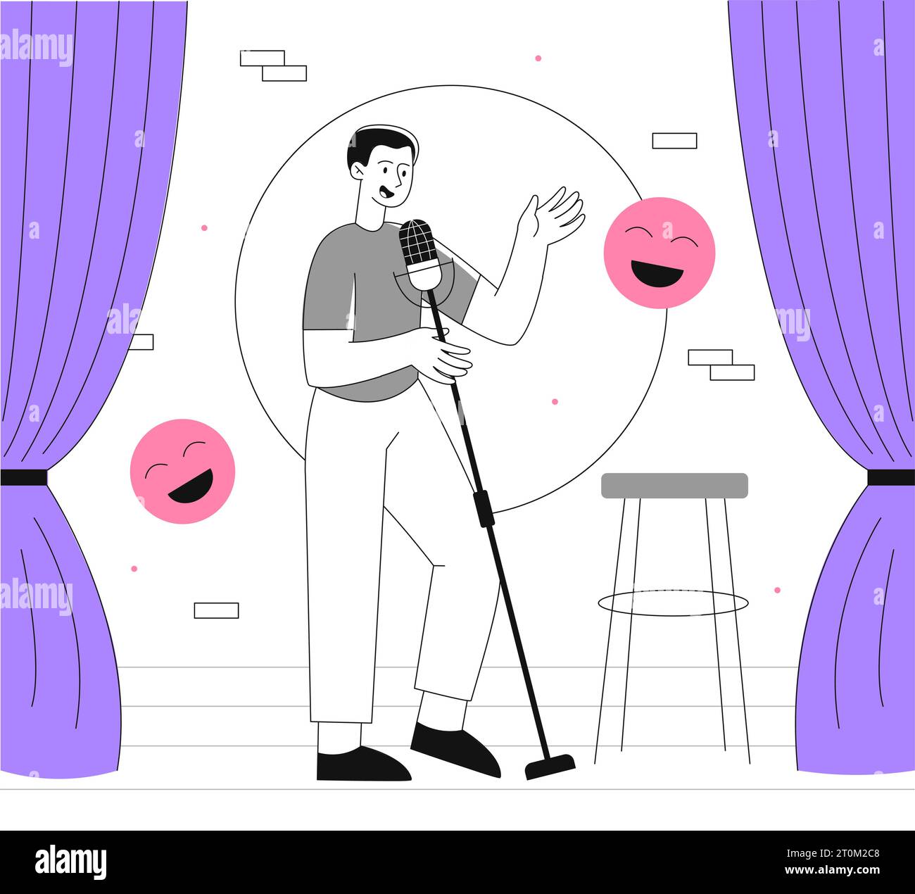 Stand up comedy show vector line Stock Vector Image & Art - Alamy
