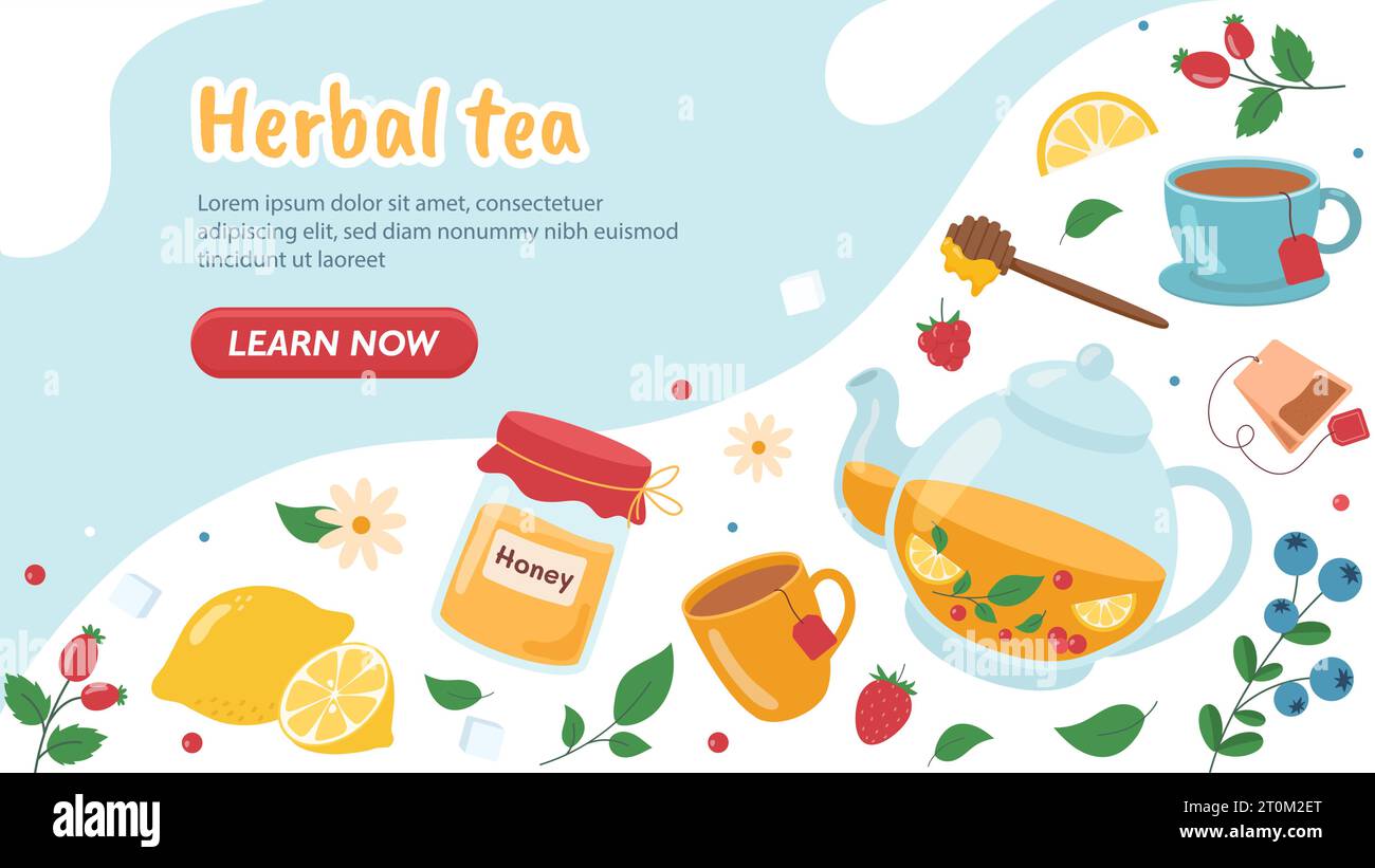 Banner with herbal tea vector concept Stock Vector Image & Art - Alamy