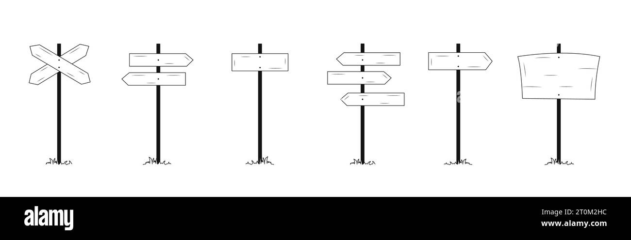 Sign post arrows vector line concept Stock Vector Image & Art - Alamy