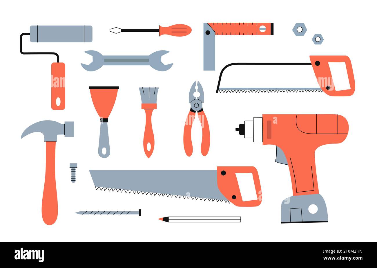 Various working tools vector set Stock Vector Image & Art - Alamy