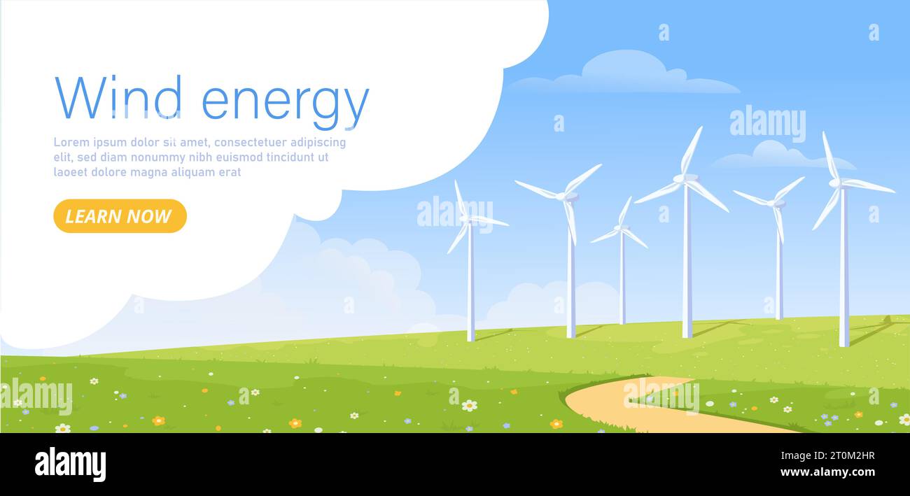 Wind energy banner vector Stock Vector Image & Art - Alamy