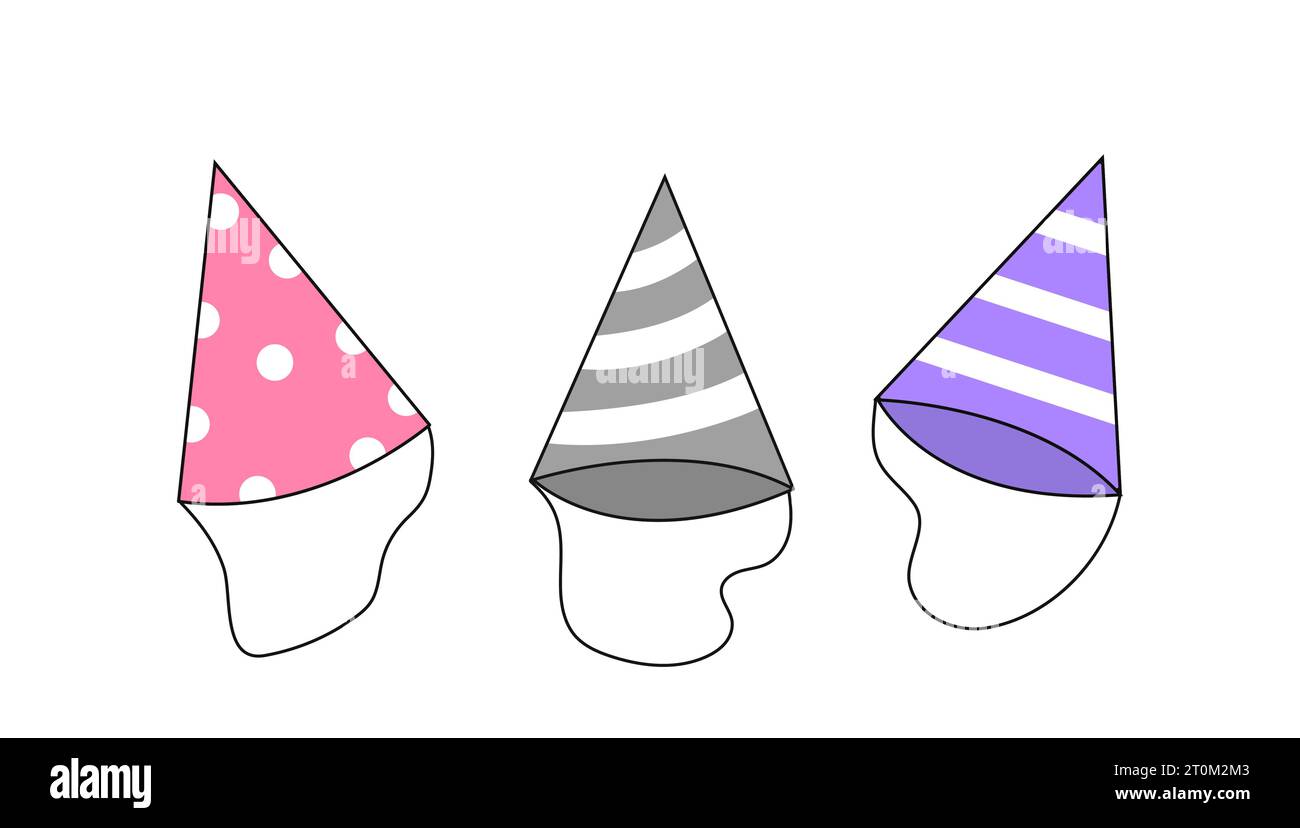 Festive decorations caps vector line Stock Vector Image & Art - Alamy