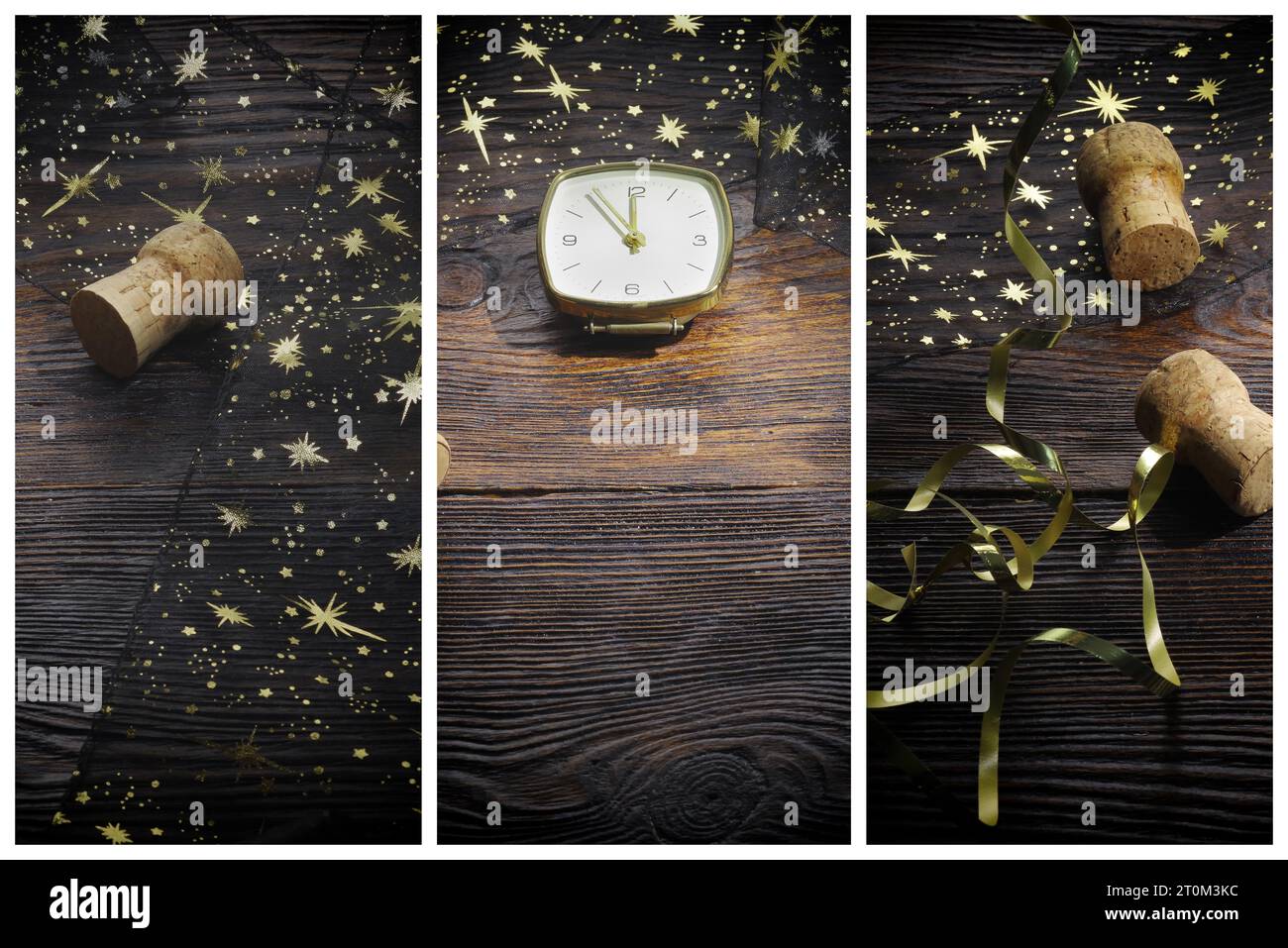 New Year concept, clock near to the midnight of 2024, bokeh background Stock Photo - Alamy