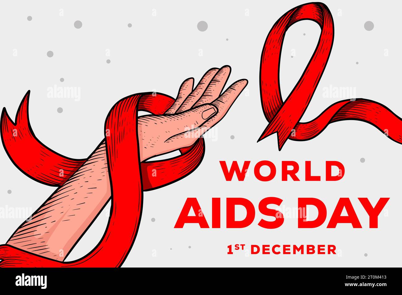 world aids day background illustration with hands and red ribbon Stock ...