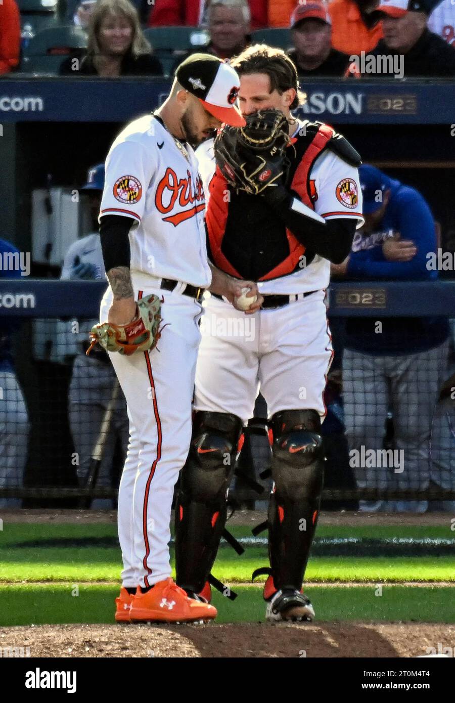 BALTIMORE, MD - October 07: Baltimore Orioles catcher Adley Rutschman ...