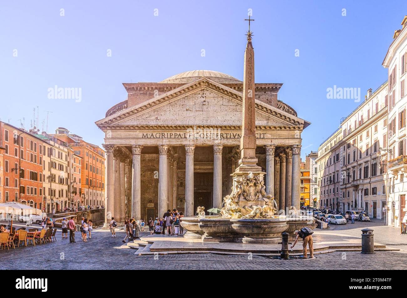 Rome Pantheon in the Roundabout Square, Ancient Rome Stock Photo - Alamy