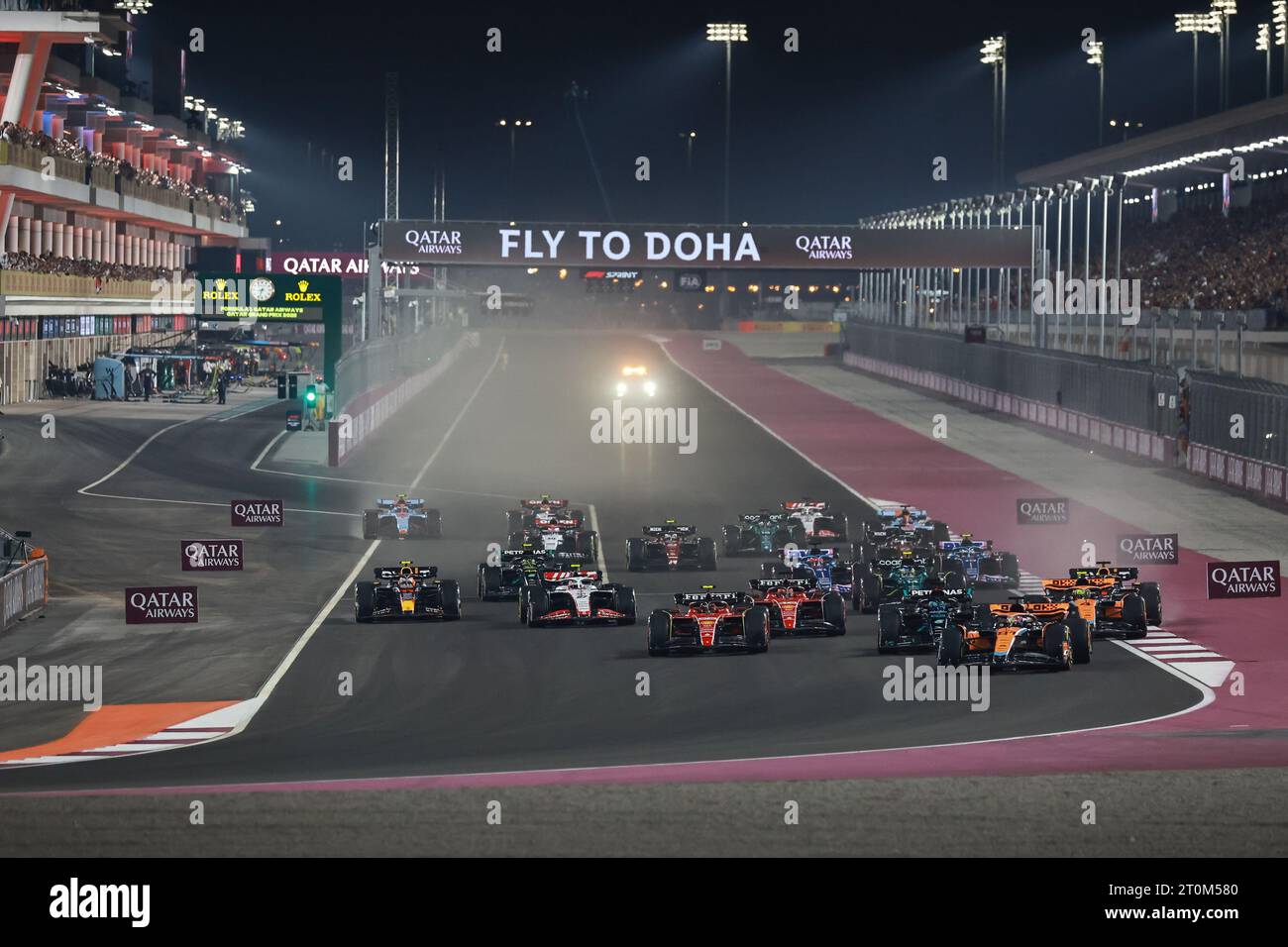 Doha, Qatar. 7th Oct, 2023. Racers compete during the Formula One Qatar ...