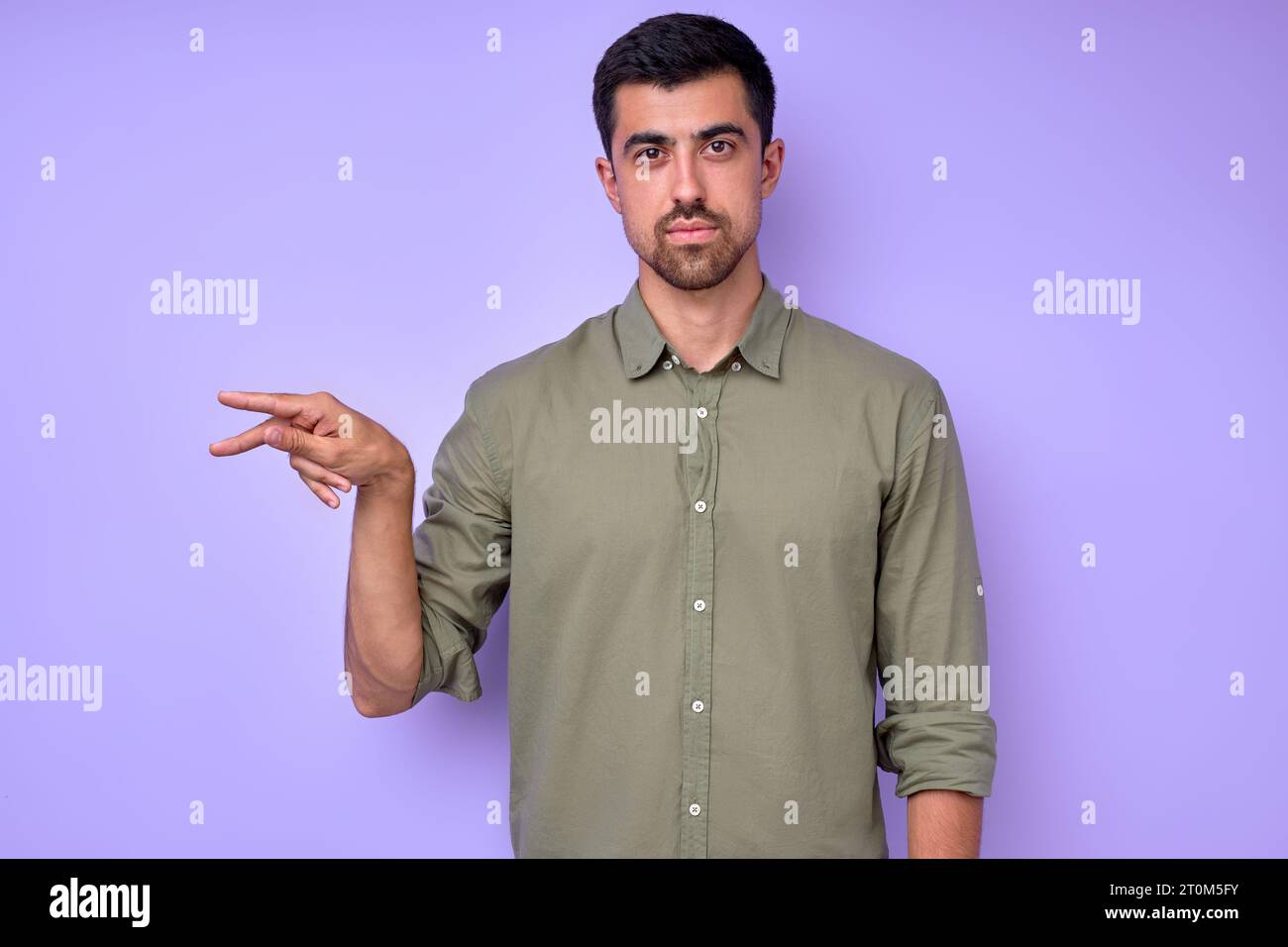 serious handsome man showing letter P p with fingers .the Alphabet in ...
