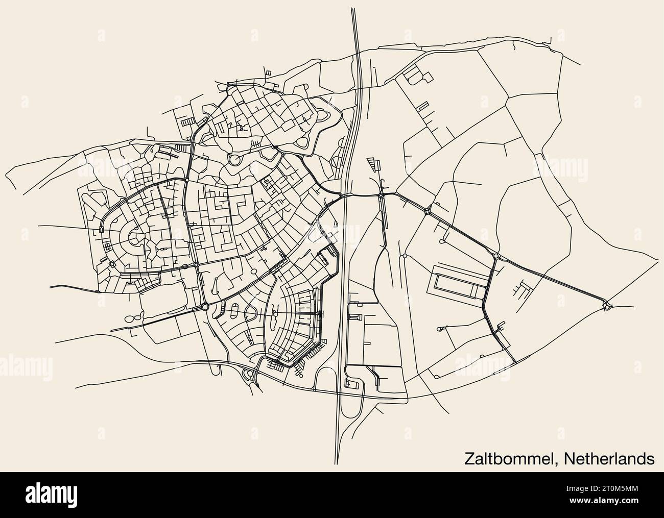 Street roads map of ZALTBOMMEL, NETHERLANDS Stock Vector Image & Art ...