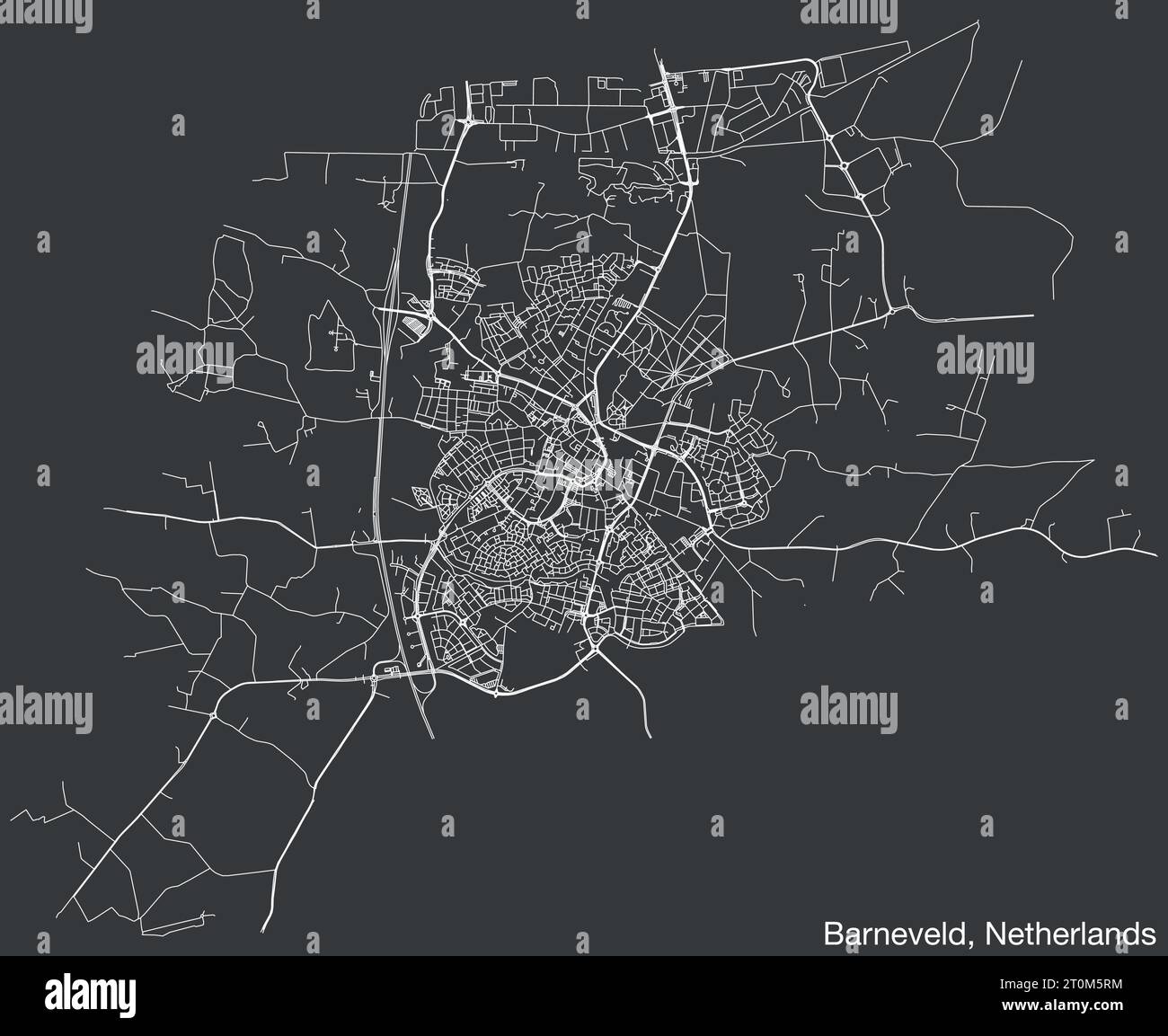 Street roads map of BARNEVELD, NETHERLANDS Stock Vector Image & Art - Alamy